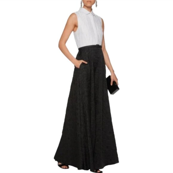 Badgley Mischka | Dresses | Badgley Mischka Belted Jacquard Colorblock ...